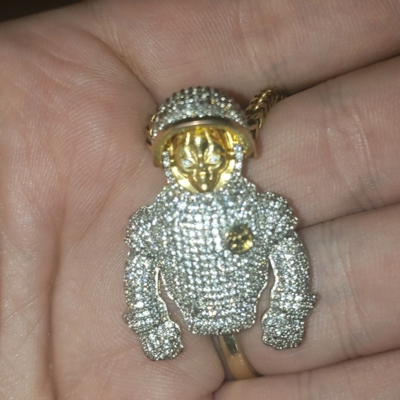 Accessories | Custom 14k Gold Vvs Astronaut Alien Chain | Poshmark